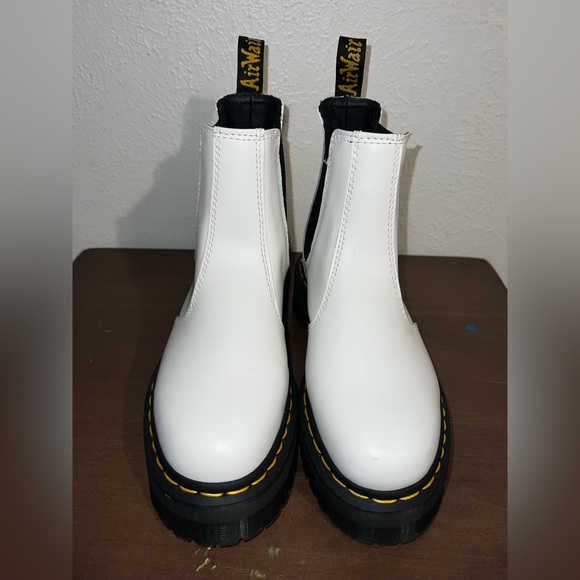 Dr. Martens | Shoes | Doc Marten Chelsea Boot White 2976 Quad | Poshmark